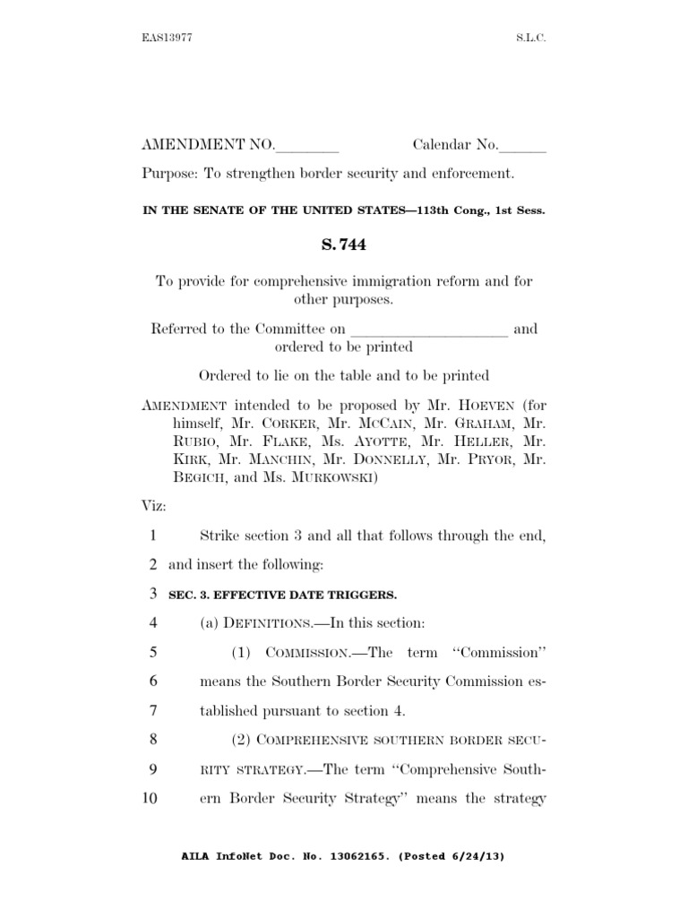 Final Immigration Reform Bill Passed by Senate | PDF | United States ...