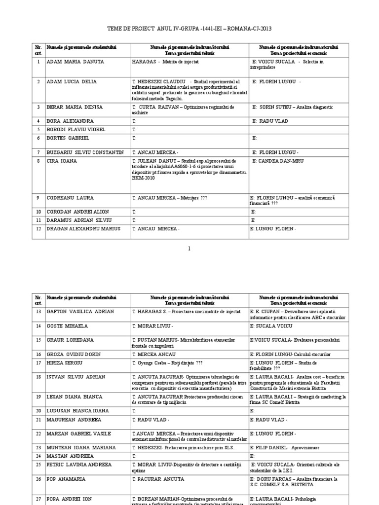 Teme Licenta Iei | PDF