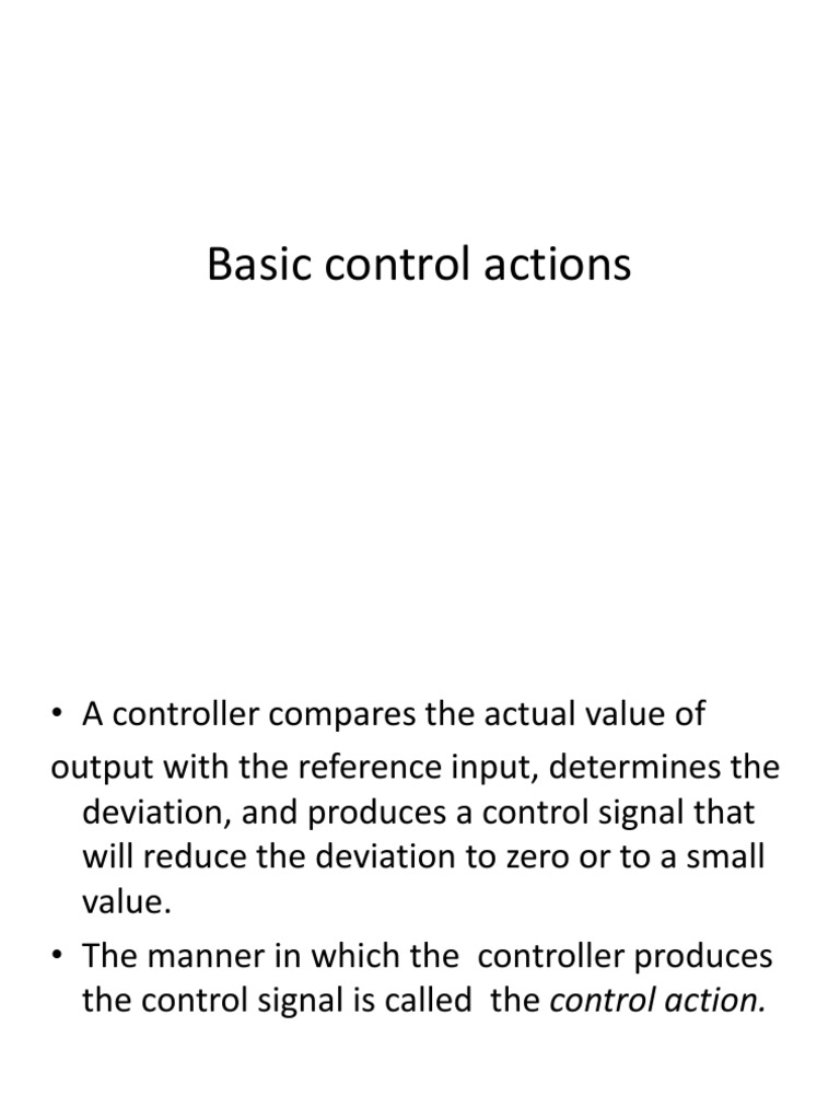7 Basic Control Actions | PDF | Applied Mathematics | Systems Theory
