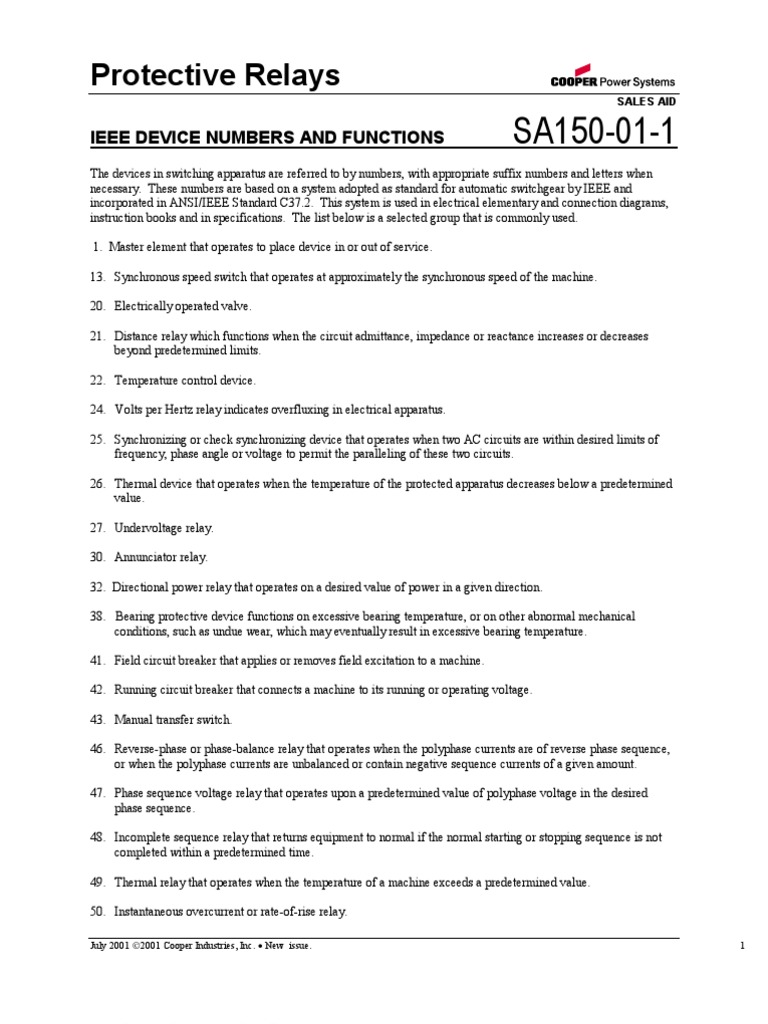 Ieee Device Numbers and Functions | PDF