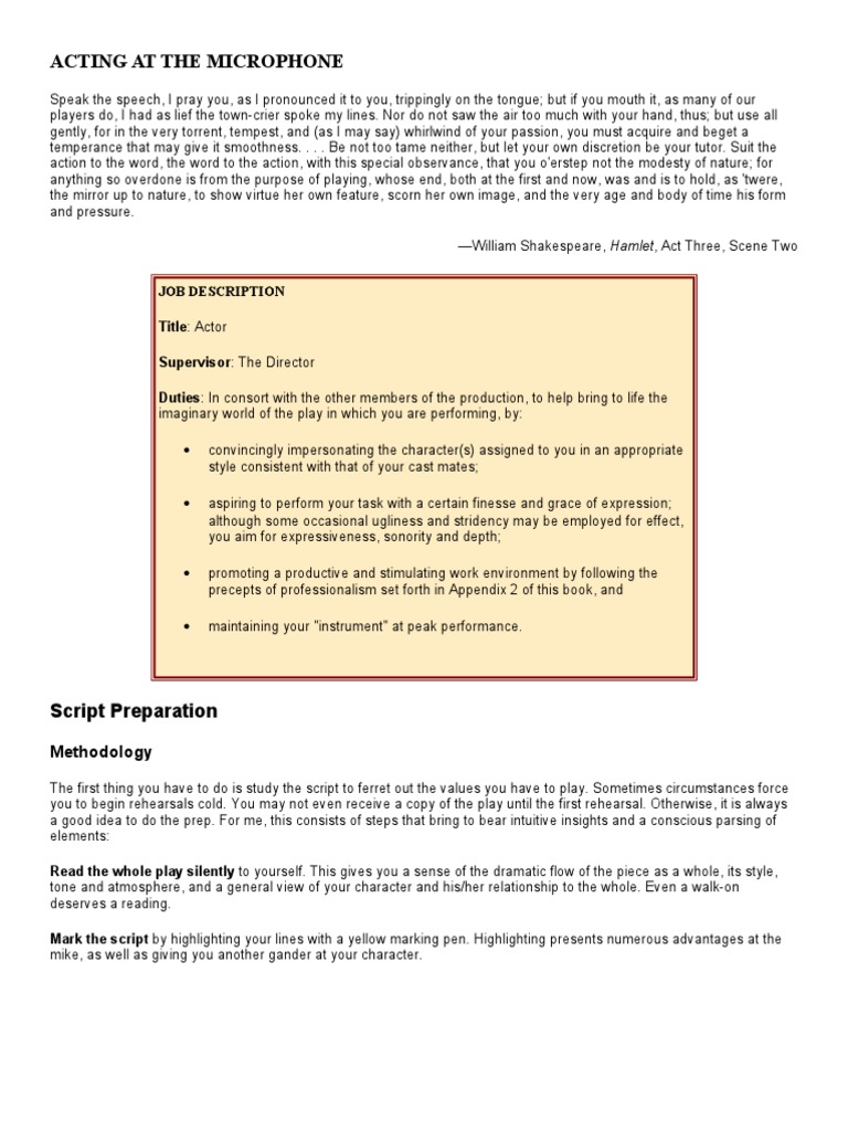 Acting at The Mic | PDF | Breathing | Larynx