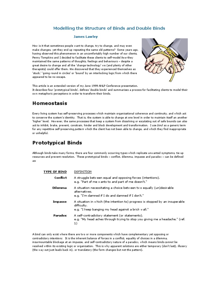 Modelling The Structure of Binds and Double Binds | PDF | Anxiety ...
