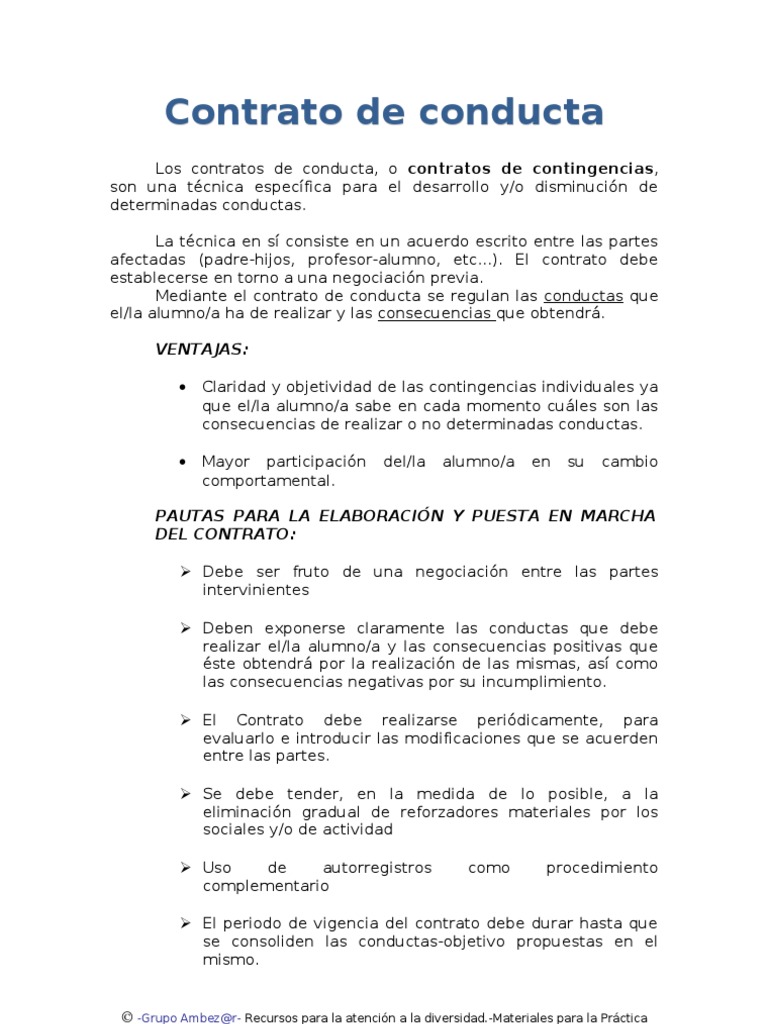 Contrato de Conducta | PDF