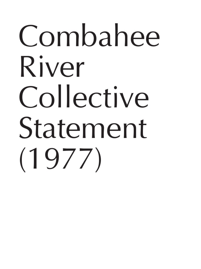 Combahee River Collective Statement 1 | PDF | Black Feminism