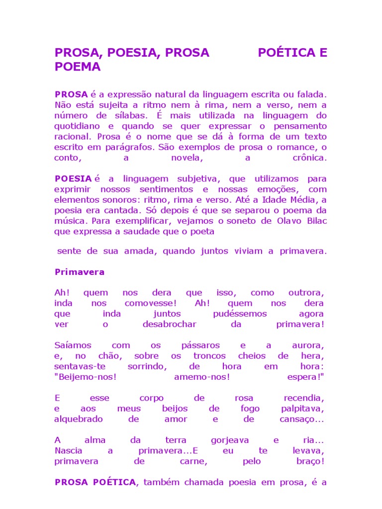 PROSA | Prosa | Poesia