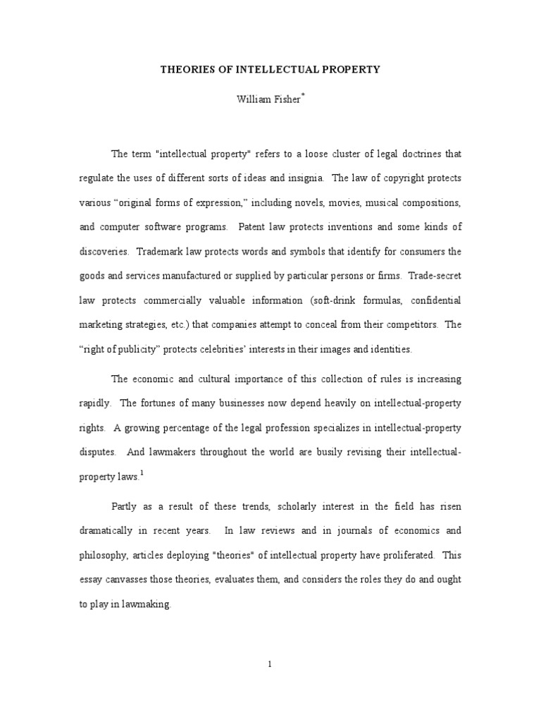 Intellectual Property Theory | PDF