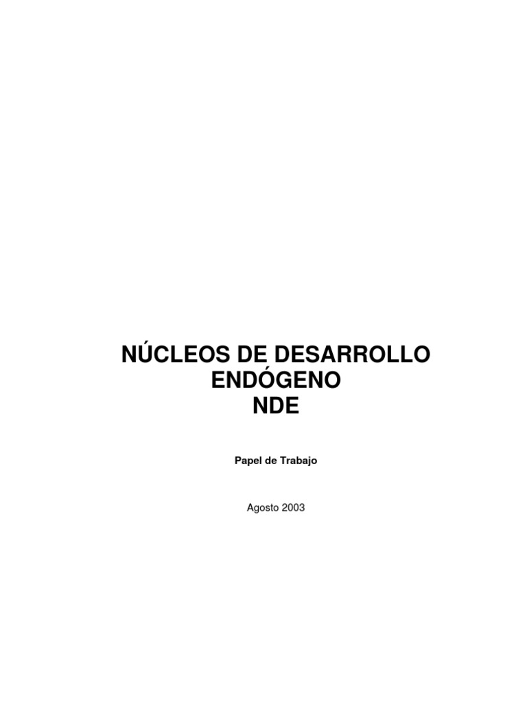 Nucleos Desarrollo Endogeno | PDF | Sociedad | Crecimiento económico