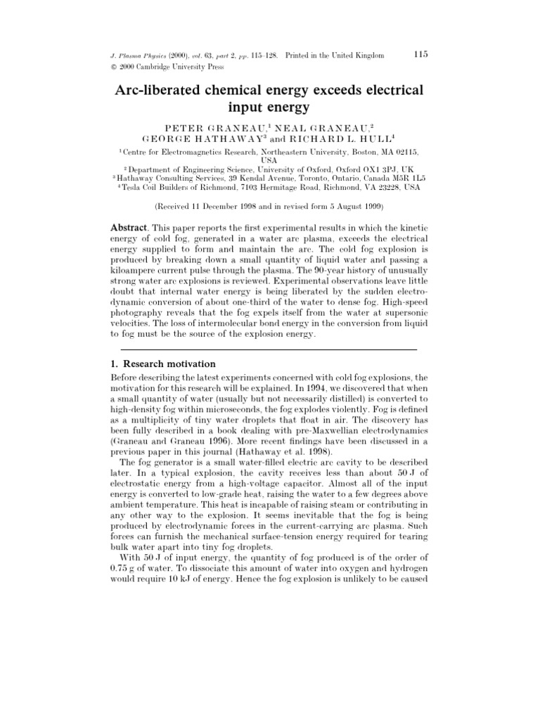 Cold Fog Explosions in Water Arcs | PDF | Fog | Force