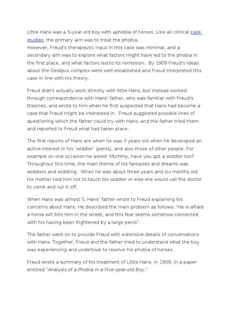 Little Hans | PDF | Oedipus Complex | Sigmund Freud