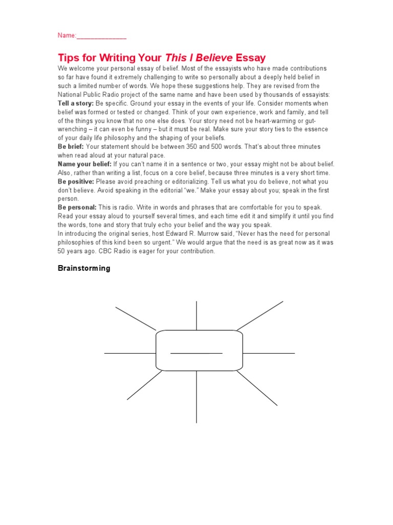 This I Believe Outline | PDF | Essays | Epistemology