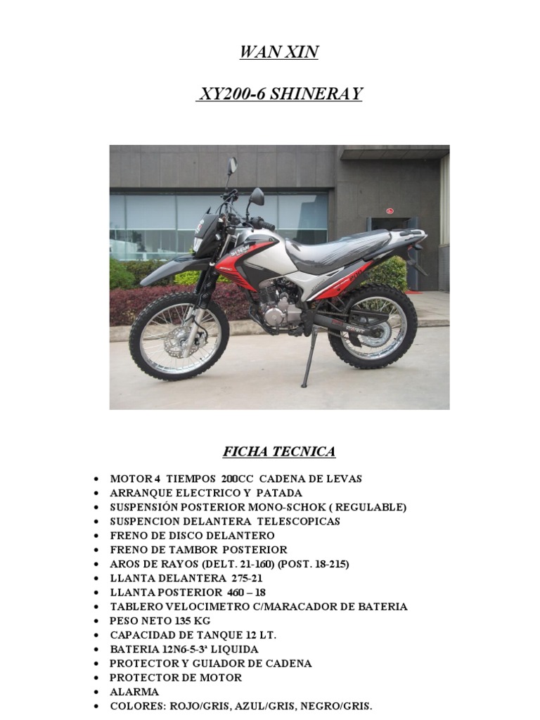 Ficha Xy 200gy-6 Shineray | PDF