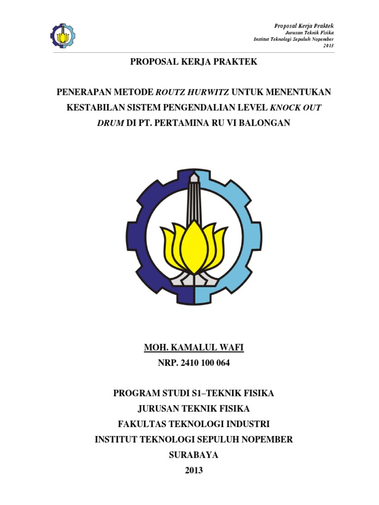 Penerapan Metode Routh Hurwitz Untuk Menentukan Kestabilan Sistem ...