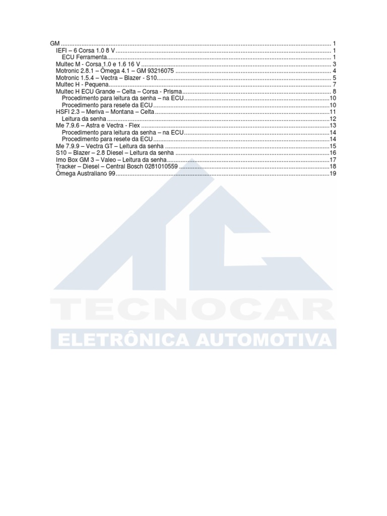 Apostila Info - Tec 3 IMO - GM | PDF | Layouts de automóveis | Carro