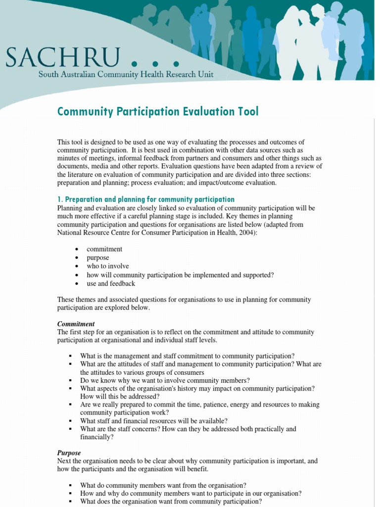 Community Evaluation Tool | PDF | Career & Growth