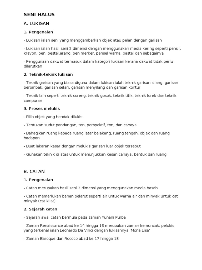 Nota Seni Halus | PDF