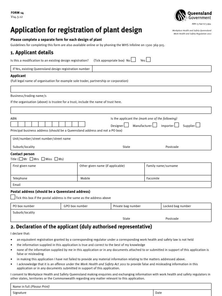 QLD Registration-Plant Design | PDF | Crane (Machine) | Cheque