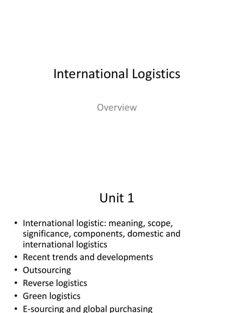 International Logistics | PDF