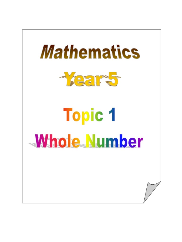 Topic 1 - Whole Numbers | PDF | Subtraction | Teaching Mathematics