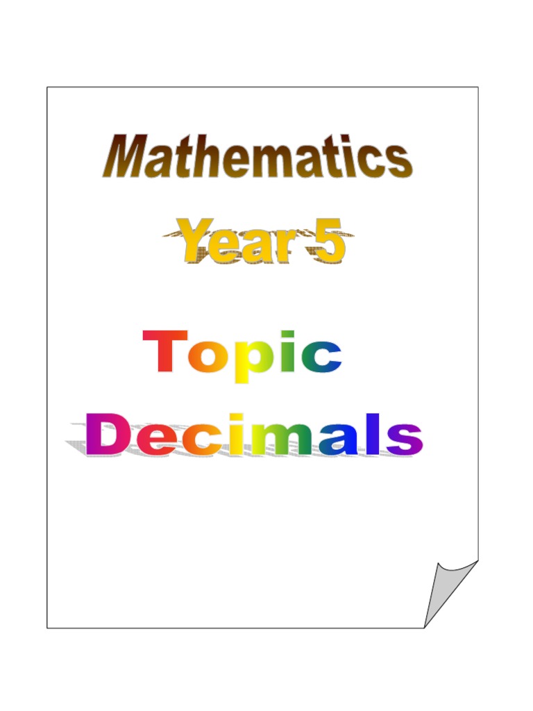 Topic 3 - Decimals | PDF | Decimal | Fraction (Mathematics)