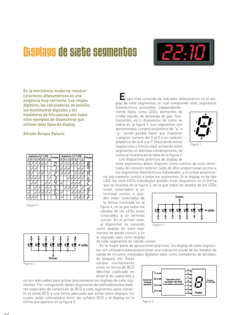 Display 7 Segmentos | PDF | Diodo emisor de luz | Decimal codificado en binario