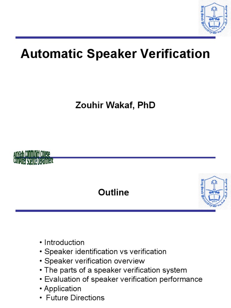 Automatic Speaker Verification | PDF | Authentication | Cognition