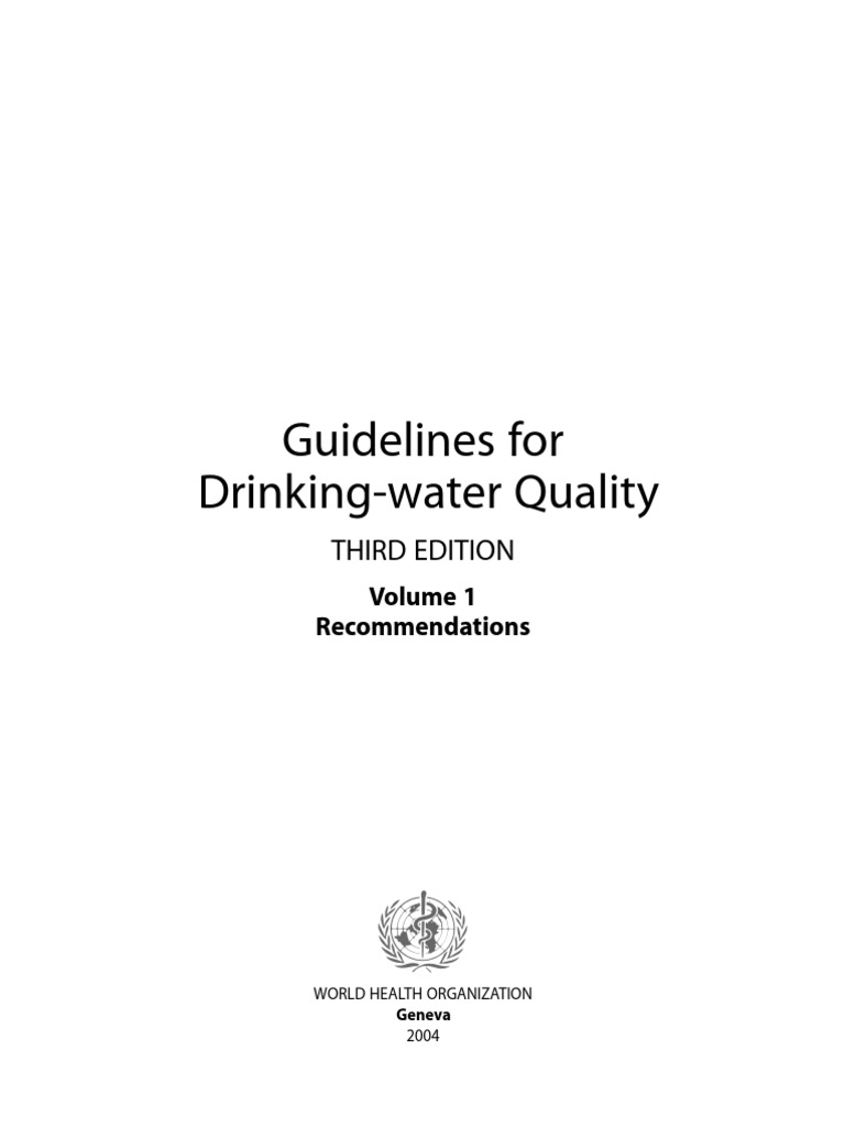 Guidelines For Drinking Water Quality