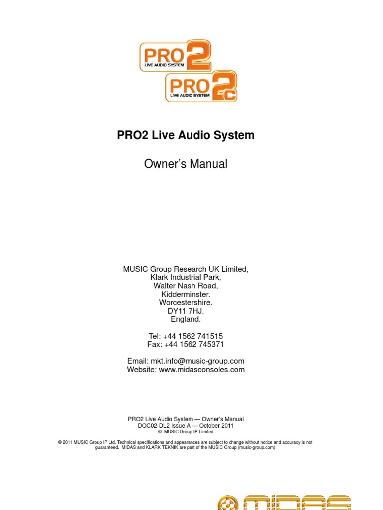 A5.Midas PRO2 PRO2C Operator's Manual | PDF | License | Ac Power Plugs ...