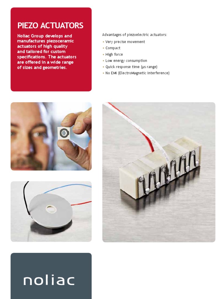 Noliac Actuators Datasheet | PDF | Adhesive | Piezoelectricity