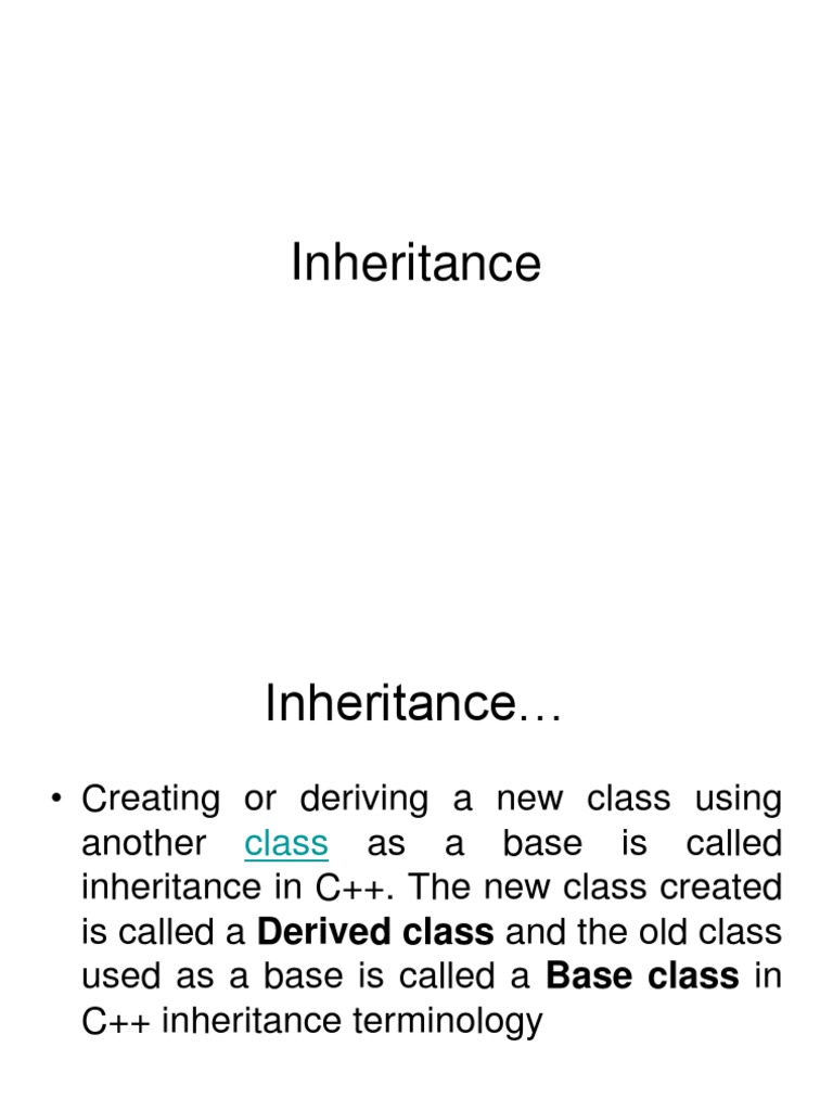 Inheritance Pdf Inheritance Object Oriented Programming C