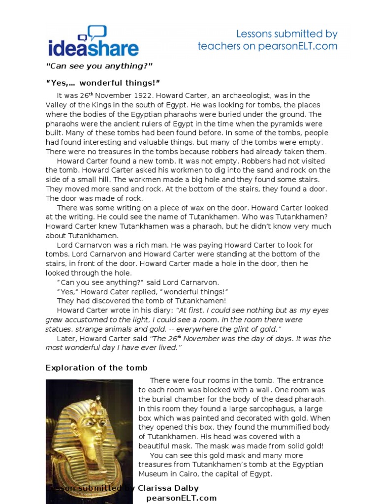 Tutankhamun Worksheet | PDF | Tutankhamun | Archaeology