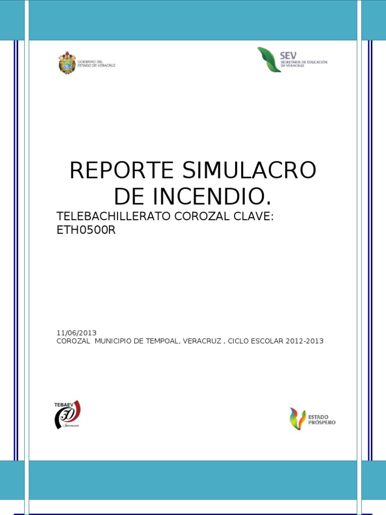 Reporte Simulacro de Incendio | PDF