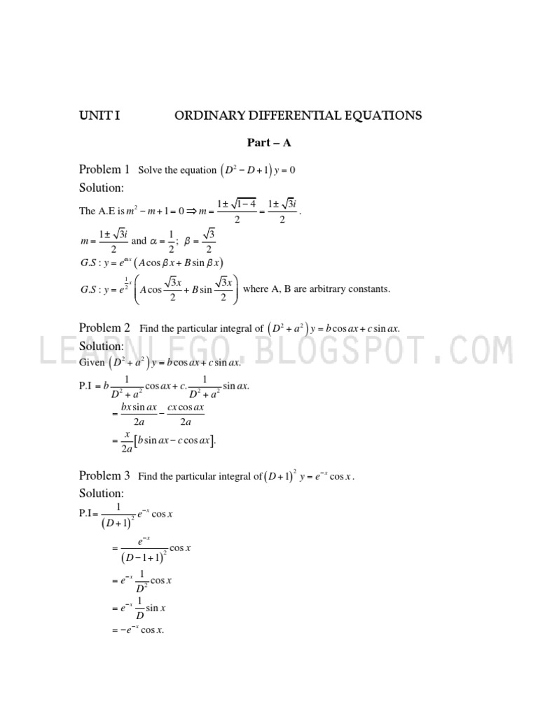 Engineering Mathematics II Unit 1 | PDF | Teaching Mathematics | Science