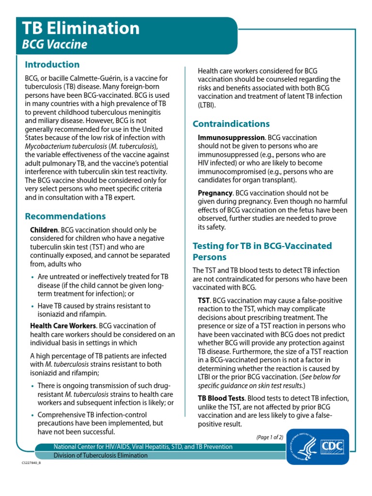 Guidelines for the Use and Interpretation of the BCG Vaccine and ...