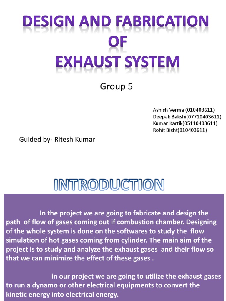 Exhaust Gas Flow Design Project | PDF | Science & Mathematics