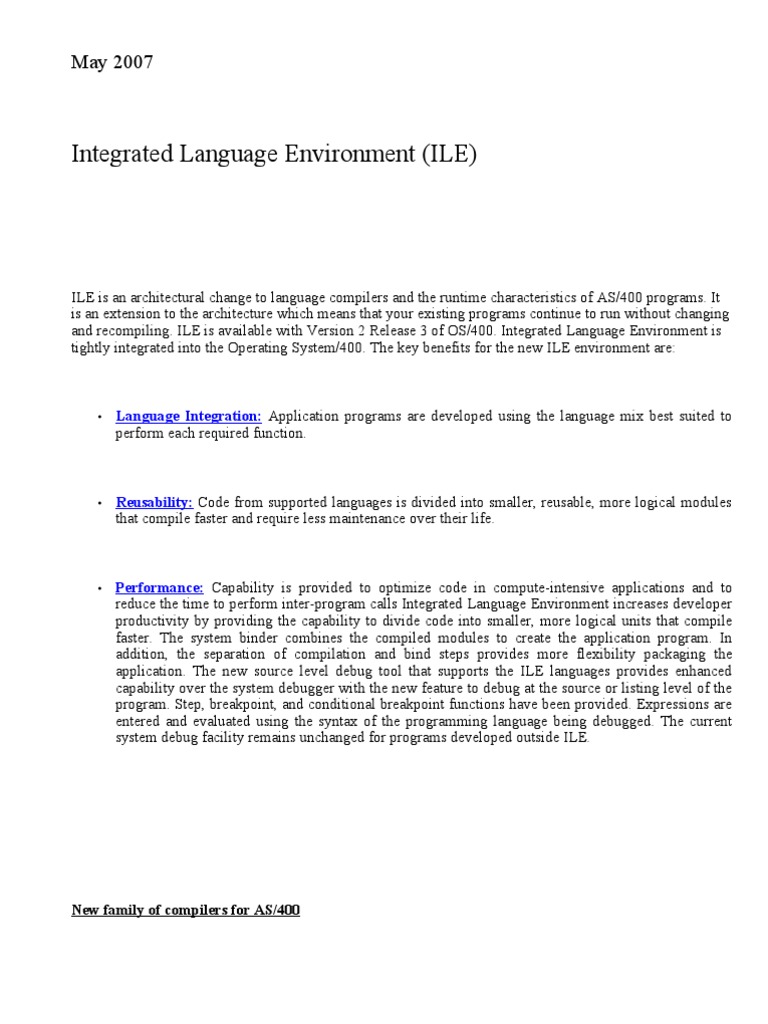 ILE Concepts On AS400 | PDF | Modular Programming | Ibm Rpg