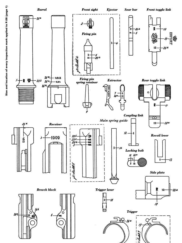 The Luger Pistol ( Instruction on Marking the Pistol 08 with an ...