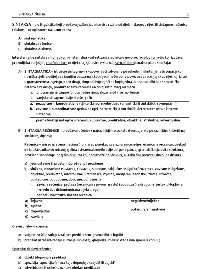 SINTAKSA (Škiljan) | PDF