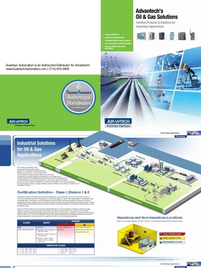 Advantech Oil and Gas Solutions | PDF | Scada | Pipeline Transport