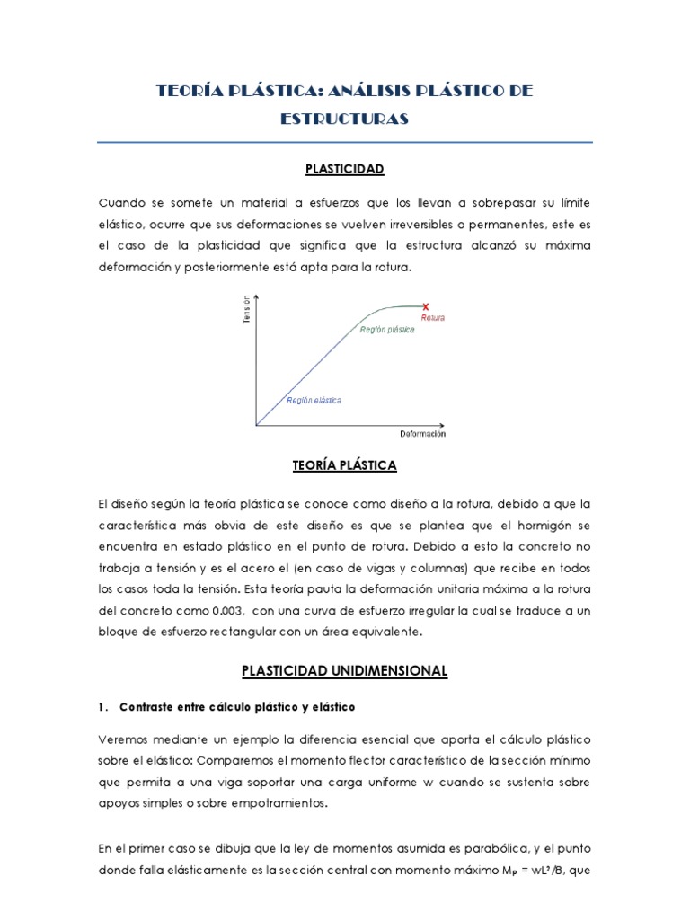 Teoría Plástica | PDF | Plasticidad (Física) | Elasticidad (Física)