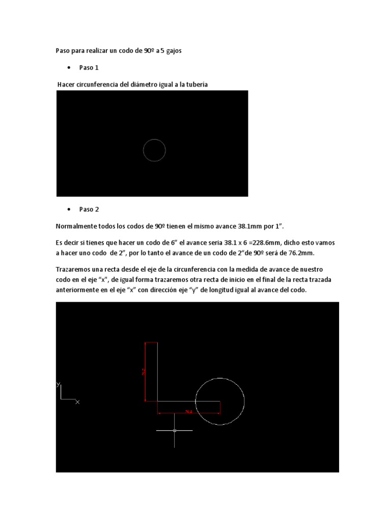 Codo 90º a 5 Gajos: Guía Paso a Paso | PDF | Circulo | Longitud