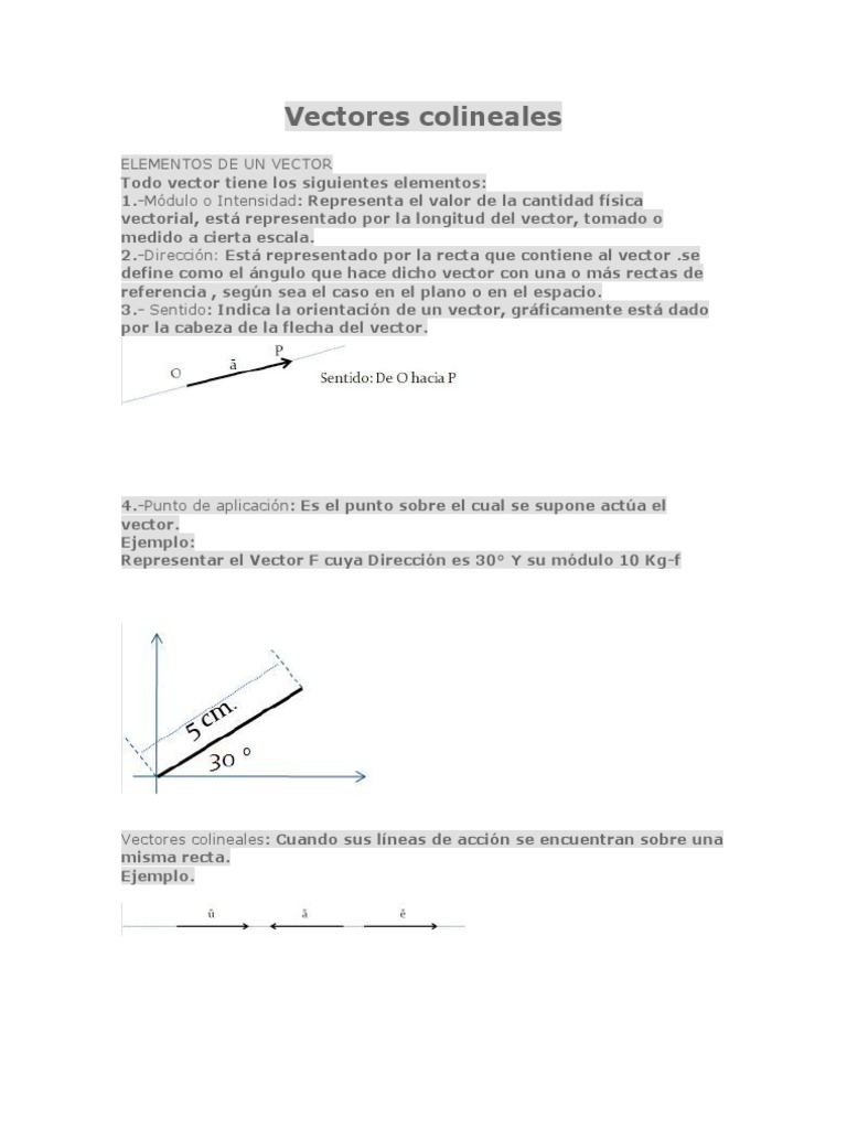 Vectores Colineales | Descargar gratis PDF | Vector Euclidiano ...