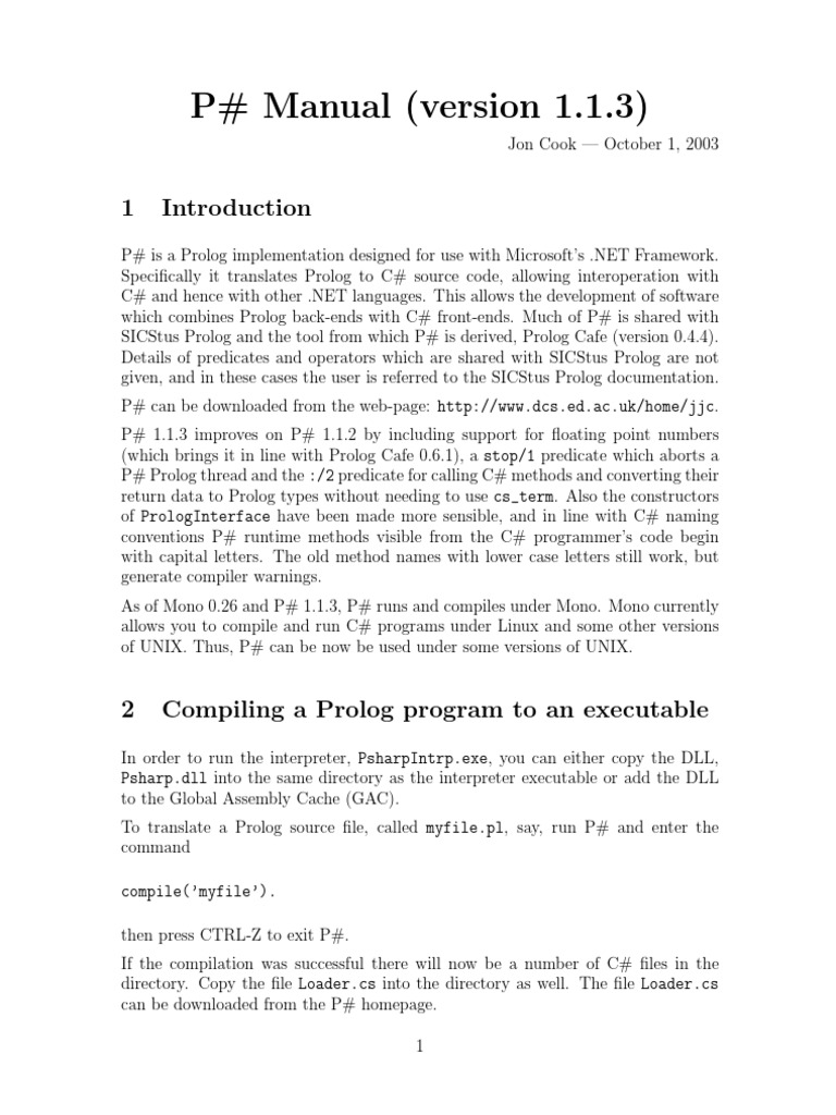 Manual Visual Prolog Pdf C Sharp Programming Language C Programming Language