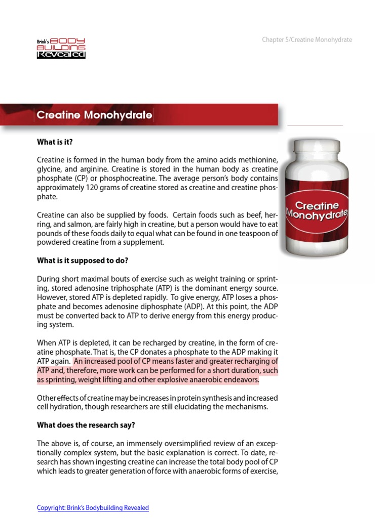 Ch5 - Creatine Monohydrate | PDF
