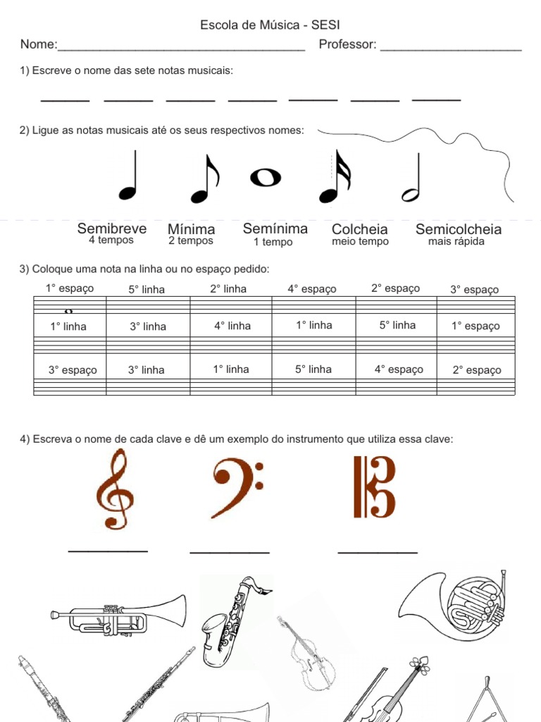 Semibreve Mínima Semínima Colcheia Semicolcheia