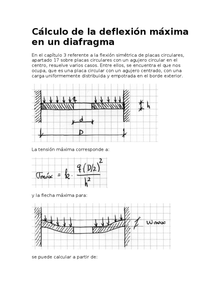 Cálculo de La Deflexión Máxima en Un Diafragma | PDF