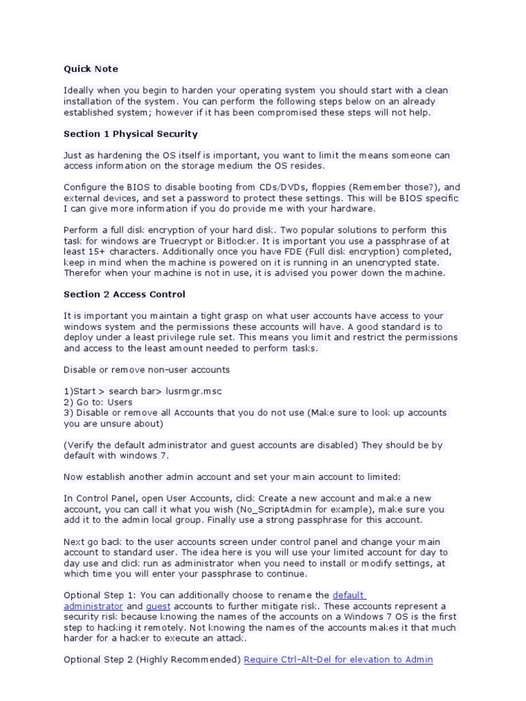 Windows OS Hardening Guide | PDF | Group Policy | Microsoft Windows