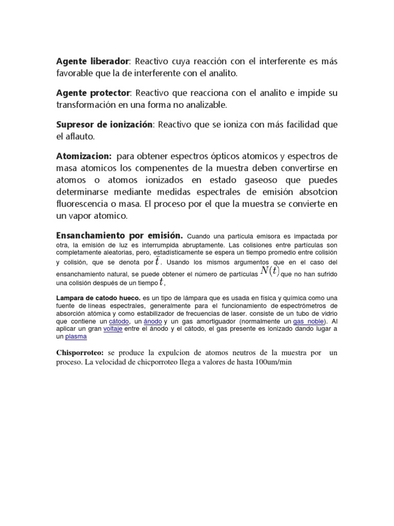 Expulsión de átomos en espectrometría | PDF | Tecnología
