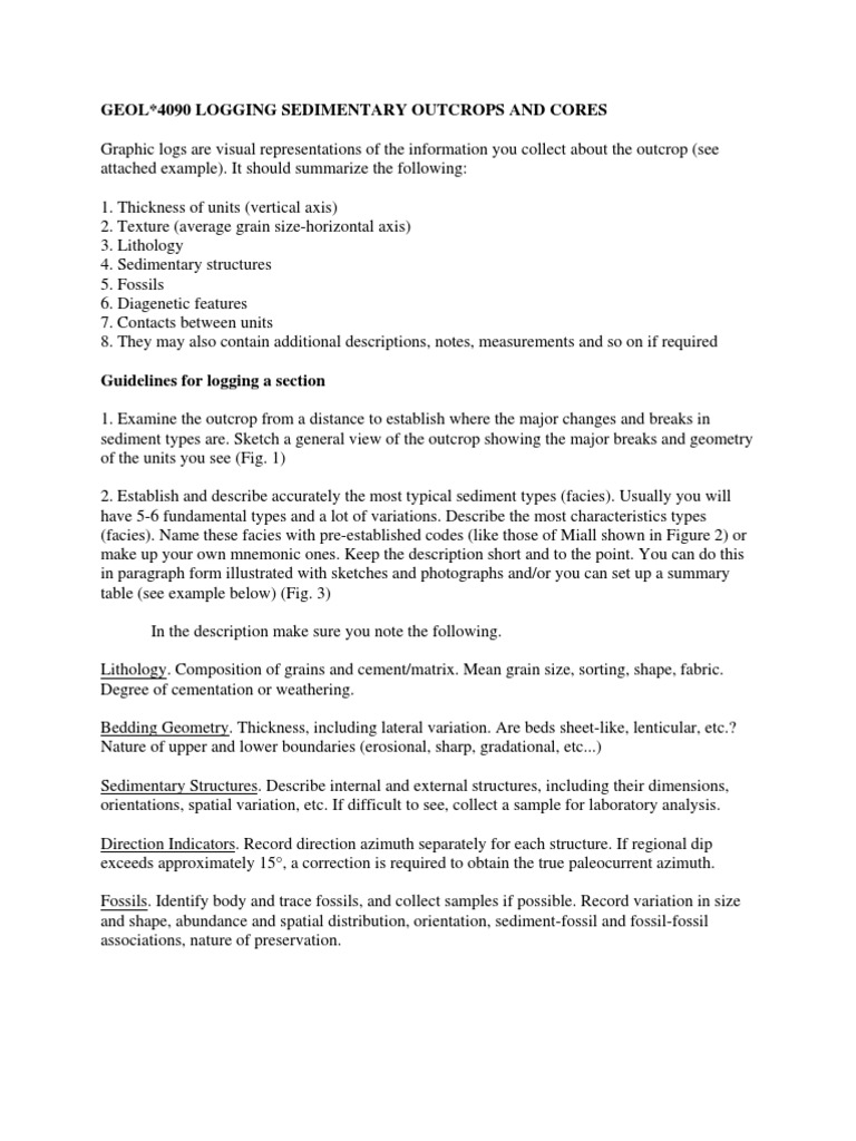 Logging Sedimentary Outcrops Guide | PDF | Sedimentary Rock | Sedimentology