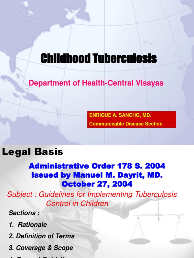 Childhood Tuberculosis: Department of Health-Central Visayas | PDF | Tuberculosis | Epidemiology