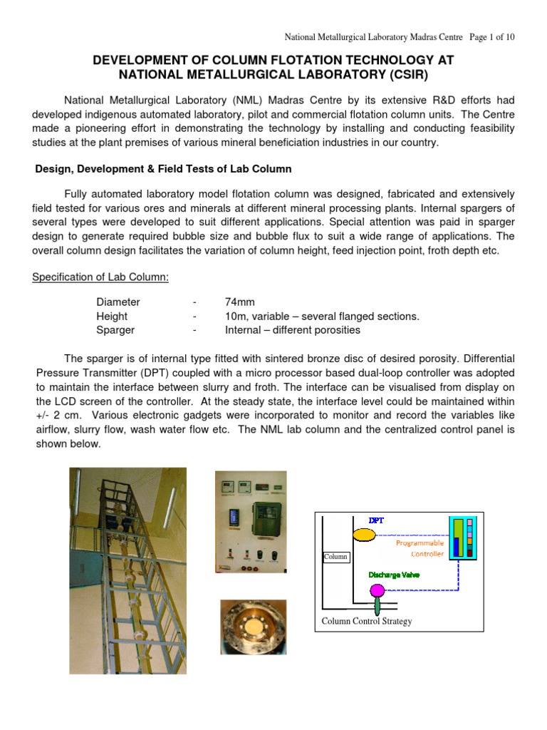 Column Flotation Technology | PDF | Iron Ore | Gold Mining